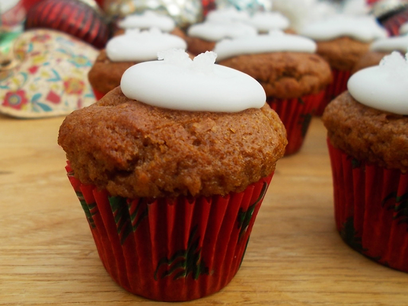 Vegan Mini Iced Gingerbread Muffins - The Chestnut Candle